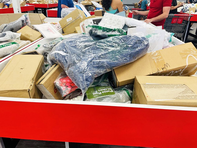 Layer upon layer of possibility. Like archaeological strata, each box might contain the exact thing you didn't know you needed until this very moment.