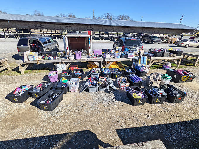 Treasure hunting at its finest&mdash;plastic bins overflowing with possibilities. One person's miscellaneous items become another's "I can't believe I found this!"