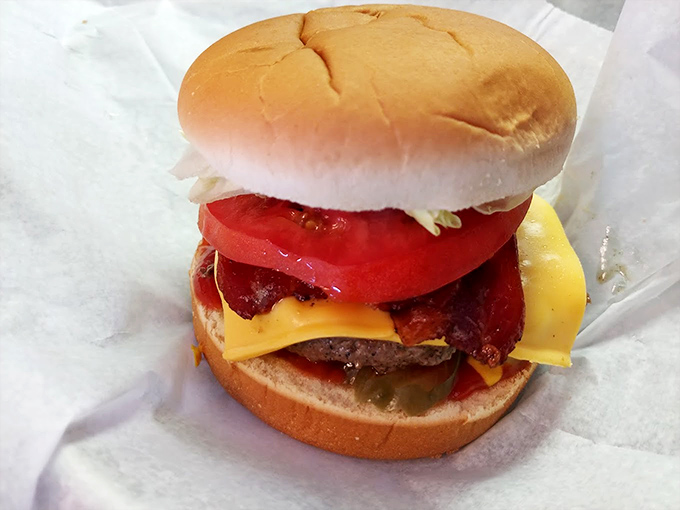 This bacon cheeseburger isn't trying to impress food critics&mdash;it's busy making real people incredibly happy with its juicy, cheesy, bacon-y perfection.