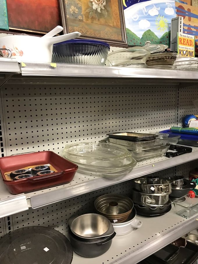 Pyrex paradise! These kitchen workhorses have survived decades of casseroles and still look ready for your next potluck contribution.