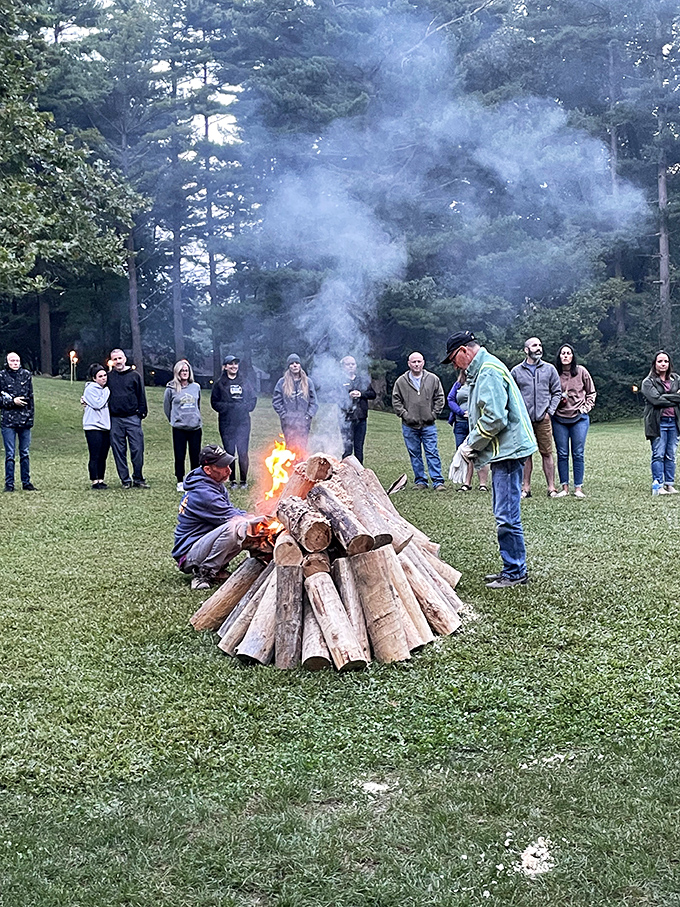 Gathering around fire is humanity's oldest tradition, and in Oberlin, it becomes a community moment where stories and s'mores share equal billing.