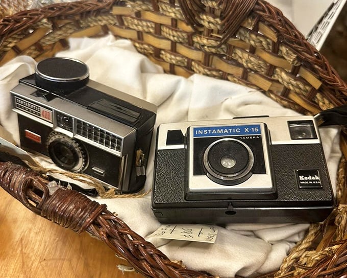 Vintage cameras that captured someone's wedding, vacation, or baby's first steps&mdash;now waiting to become a collector's prized possession or a hipster's apartment decoration.