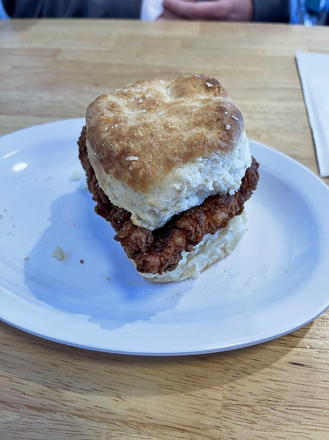 This chicken biscuit isn't just breakfast&mdash;it's motivation to get out of bed. Fluffy, crispy, and absolutely worth setting an alarm for.