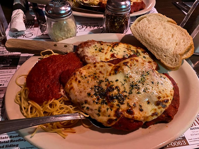 Chicken Parmigiana that would make any Italian grandmother nod in approval. That golden cheese blanket is comfort food perfection.