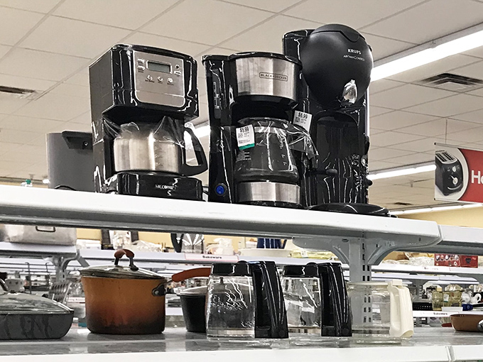 Coffee makers lined up like hopeful contestants on a talent show. One of these caffeine machines could be brewing your morning cup tomorrow.