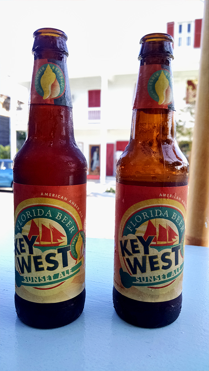 Key West Sunset Ale &ndash; because nothing complements fresh seafood like a local brew that tastes like vacation in a bottle.