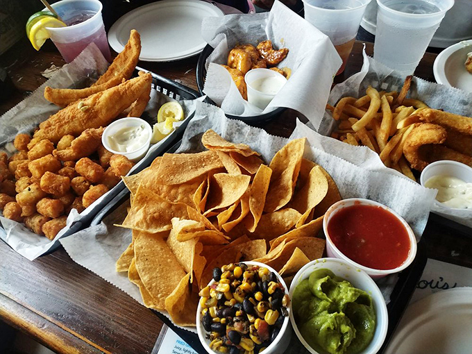 When your table looks like a delicious tornado hit it, you know you're doing dining right.
