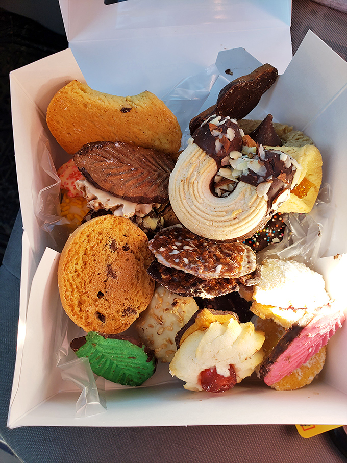 A treasure box of cookies that looks like it was assembled by someone who truly understands life's sweetest pleasures.