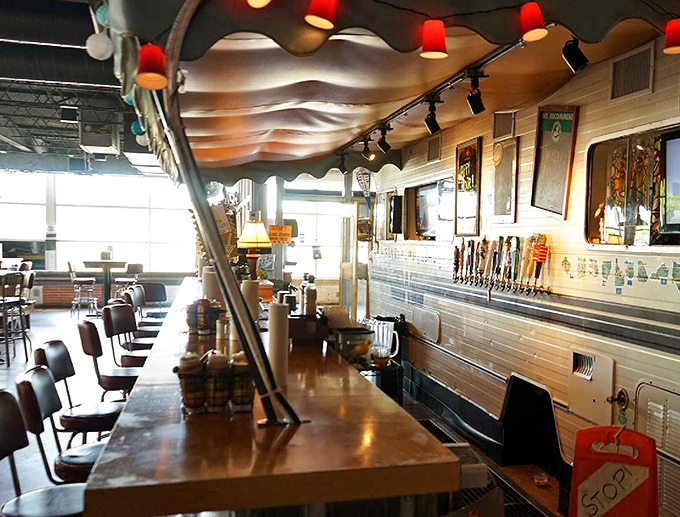 The bar area invites you to belly up and make new friends. Like Cheers, but with better burgers and a Texas twang.