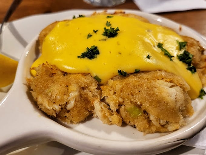 Crab-stuffed mushrooms under a blanket of cheese&mdash;proof that sometimes the best things in life come in small, savory packages.