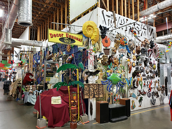 "Decor Unusual" indeed! This booth is where conventional home design goes to get wonderfully weird and surprisingly affordable.