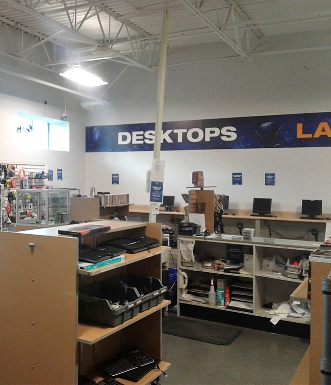 Tech heaven for the budget-conscious shopper. Where else can you find perfectly functional computers without taking out a second mortgage?