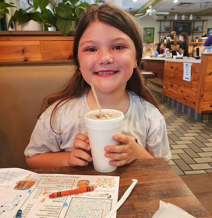The restaurant welcomes young breakfast enthusiasts too&mdash;future food critics in training with excellent taste in milkshakes.