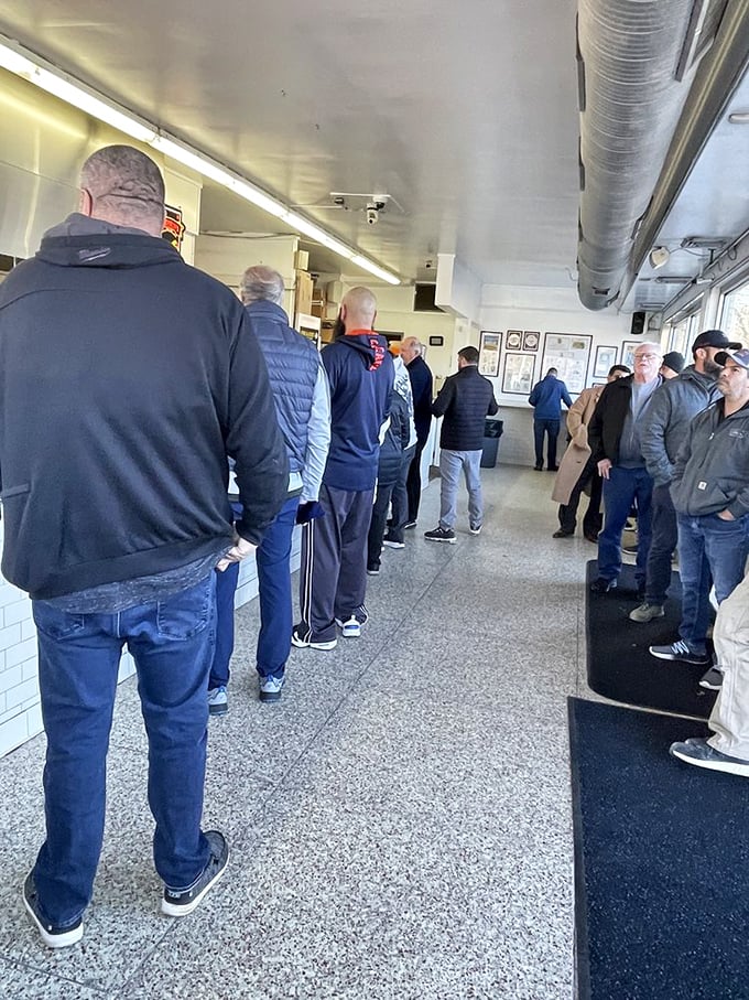 The line forms to the right. Veterans and first-timers united in the democratic pursuit of hot dog perfection.