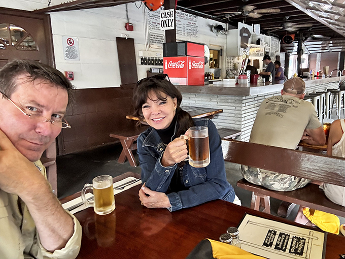 The dining room at Ted Peters&mdash;where strangers become friends over smoked fish and cold beer. Florida's version of a social network.