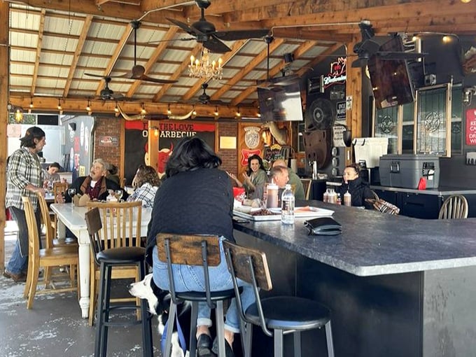 The communal tables aren't just for eating &ndash; they're where BBQ philosophies are debated and Tampa friendships are forged.