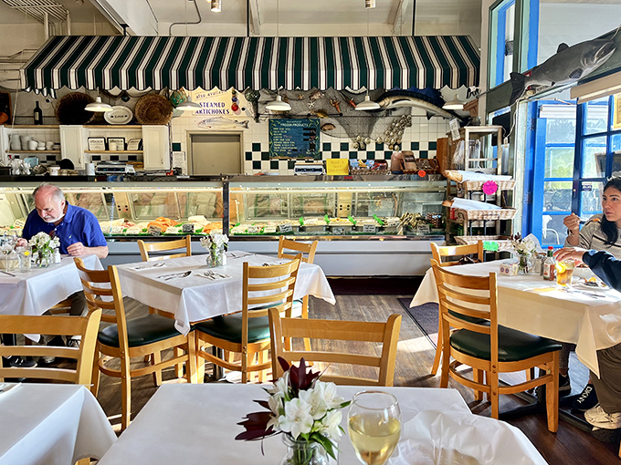 The dining room where strangers become friends over their mutual appreciation for properly cooked fish.