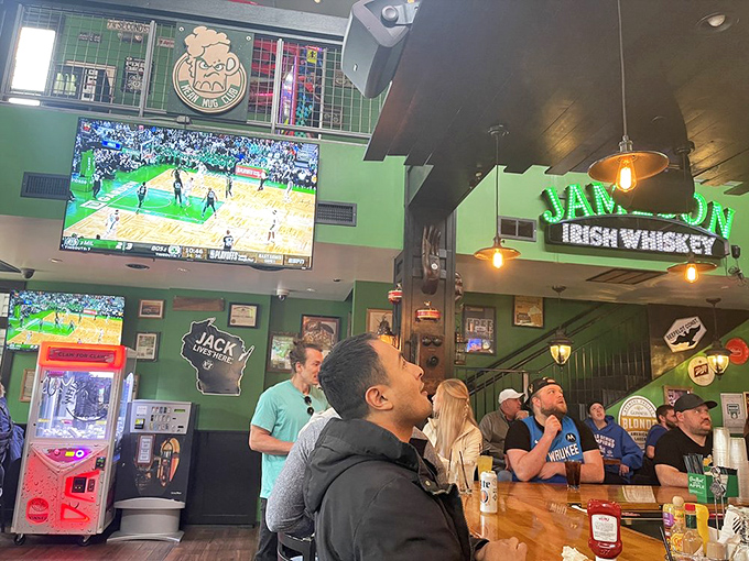 Game day at Jack's means eyes glued to screens, cold beers in hand, and the collective emotional rollercoaster that is Wisconsin sports fandom.