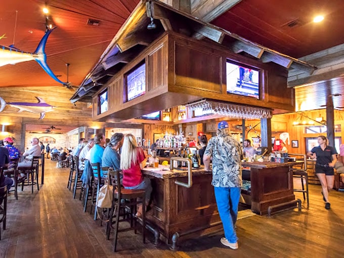 The bar at Boshamps&mdash;where strangers become friends and vacation stories are swapped over cold drinks and warm laughter.