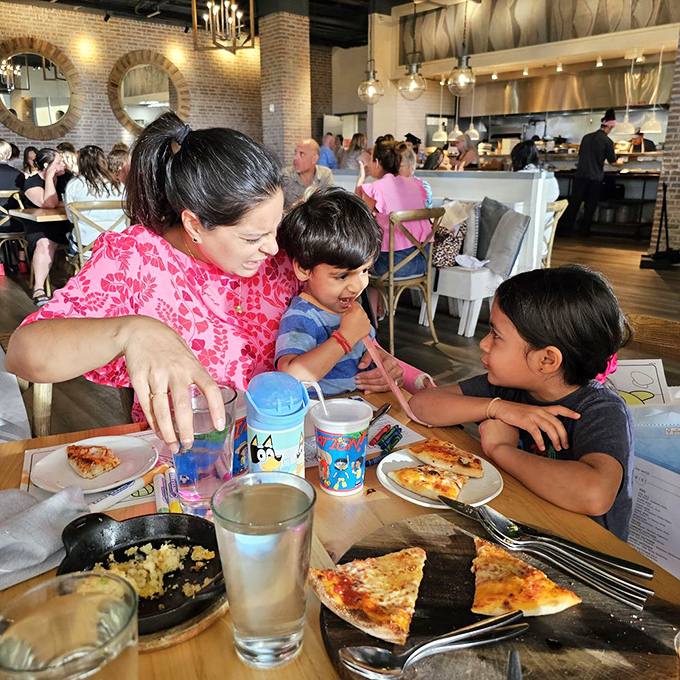 Family dining done right &ndash; where pizza makes memories and kids' cups come with cartoon characters, not judgmental stares from other diners.