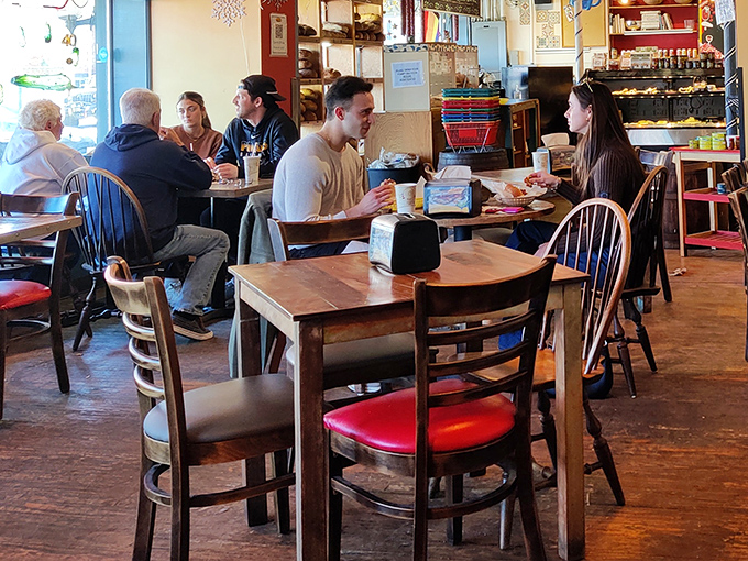 The diverse crowd at Katzinger's proves good food is the universal language, spoken fluently across generations and backgrounds.