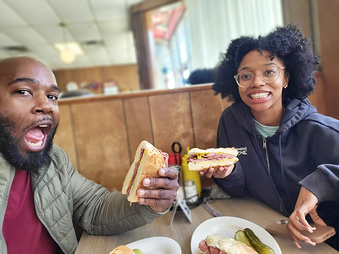 The look of pure sandwich joy captured in the wild&mdash;that moment when your taste buds are having such a good time they tell your face to join the party.
