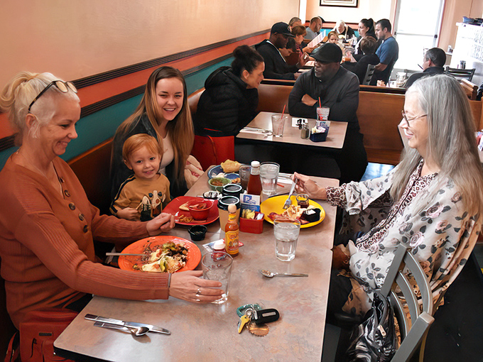 The true measure of a great cafe: tables filled with multi-generational families sharing meals and memories in equal measure.