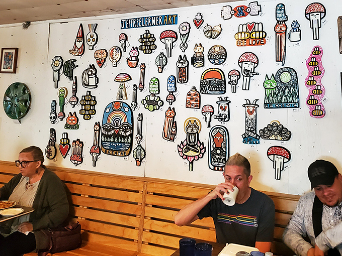 Local art transforms dining into a cultural experience, proving that feasting for both stomach and eyes is the ultimate multitasking.