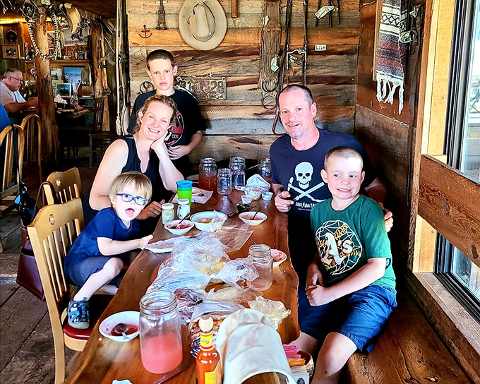 A family creating memories over a meal that will become the yardstick against which all future restaurant experiences will be measured.