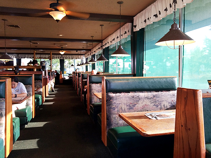 The dining room feels like the great lodge you'd build if you won the lottery and decided to invite the whole town over for breakfast.