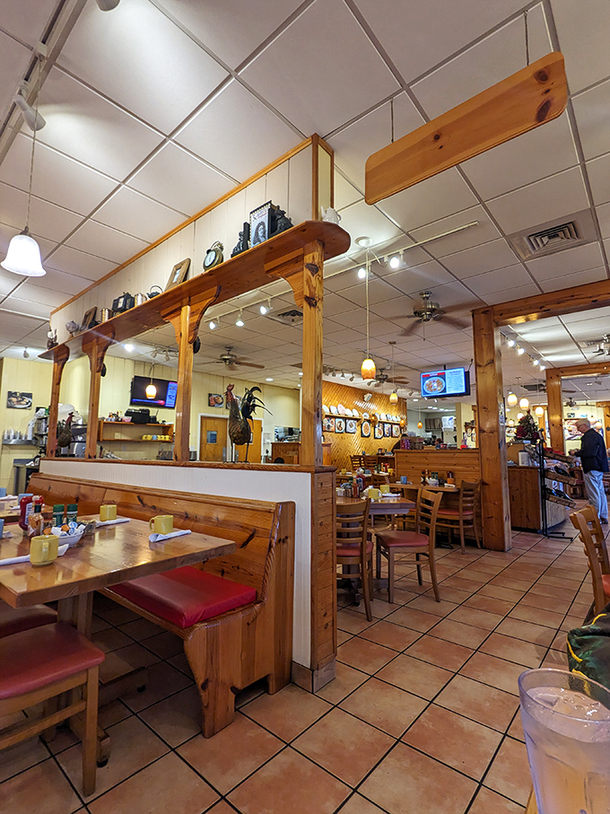 Warm wood tones and thoughtful dividers create dining spaces that feel private yet convivial &ndash; the restaurant equivalent of a good neighbor.