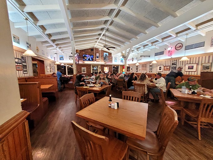 Wooden booths, warm lighting, and the buzz of satisfied diners &ndash; the dining room symphony that plays nightly at The Great 611.