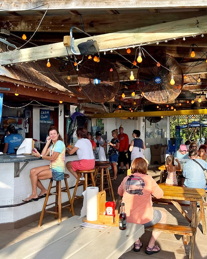 String lights, fishing nets, and the constant hum of happy diners. This isn't atmosphere you can manufacture&mdash;it's authentically earned.