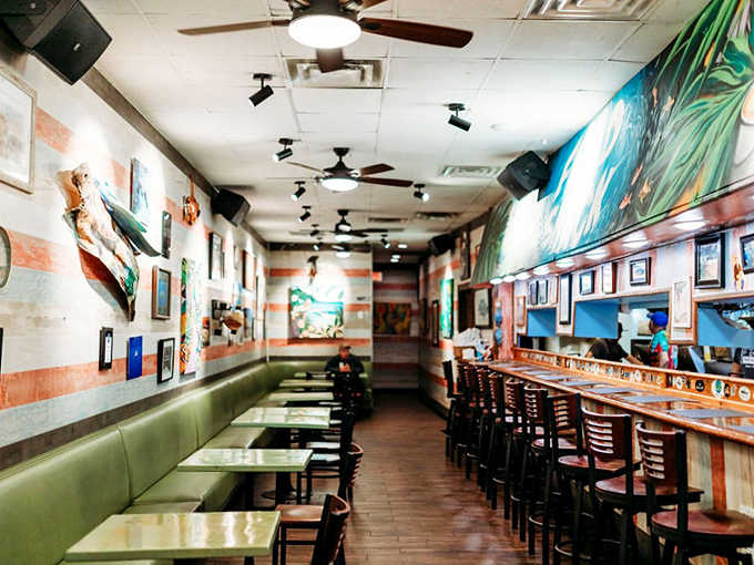 Dining rooms filled with maritime memories create the perfect backdrop for unforgettable seafood experiences ahead.