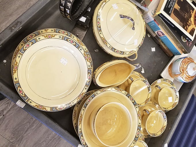 Grandmother's china gets a second chance at hosting dinner parties&mdash;complete set waiting for new family memories to be made.