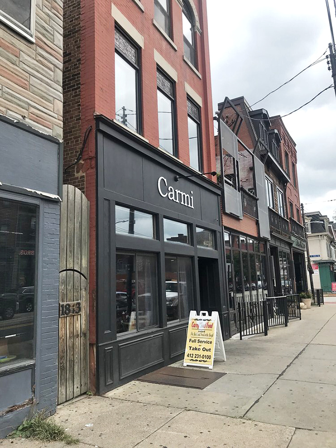 The street view that's launched a thousand cravings. Carmi's storefront promises Southern hospitality in the heart of Steel City.