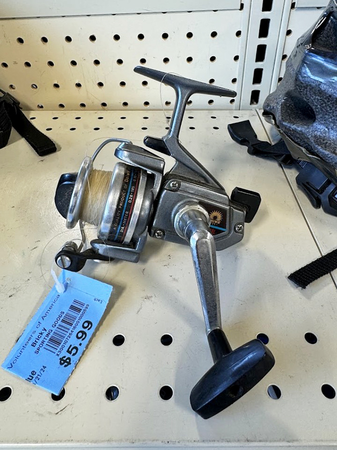 A vintage fishing reel priced at $5.99&mdash;because someone's "one that got away" story deserves to become your "big catch" tale.