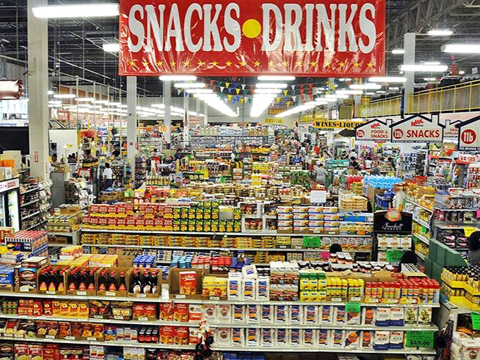 The snack section alone justifies the trip. This kaleidoscope of colors represents every flavor craving your pantry could possibly accommodate.