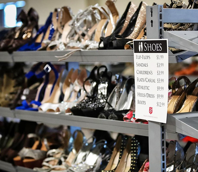 Cinderella had a fairy godmother; you have this shoe section. From flip-flops to formal heels, your glass slipper awaits at prices that won't shatter dreams.
