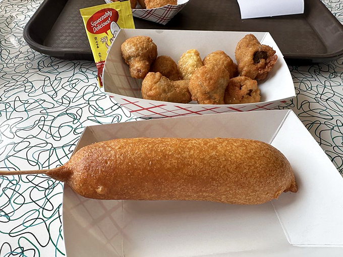 Fried mushrooms &ndash; nature's little umami bombs, transformed into golden nuggets of joy that disappear faster than you'd like to admit.