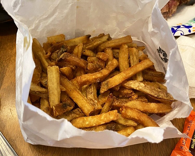 Hand-cut fries that actually taste like potatoes&mdash;what a concept! These golden beauties deserve their own fan club and commemorative t-shirt.