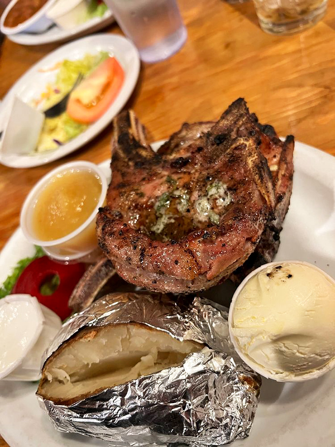 Pork chops with grill marks so perfect they could be framed, served alongside beans that didn't come from a can&mdash;comfort food elevated.