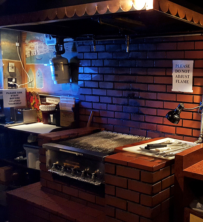 The legendary grill station &ndash; hallowed ground where novices become masters and every steak bears the unique signature of its temporary chef.
