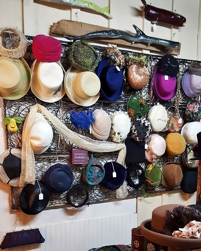 A fishing net full of history—each hat representing a different era, personality, and fashion statement. Headwear heaven for the style archaeologist.