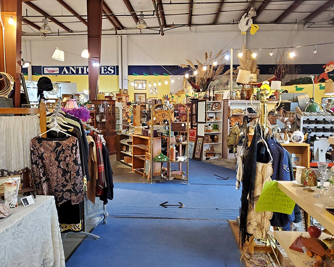 Racks of vintage clothing where every piece whispers, "I've seen things you wouldn't believe," in a voice that sounds suspiciously like Lauren Bacall.