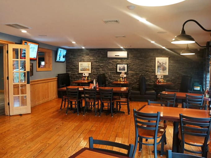 Where stone meets wood meets comfort. The dining room at Max's feels like it was designed by someone who actually enjoys eating.