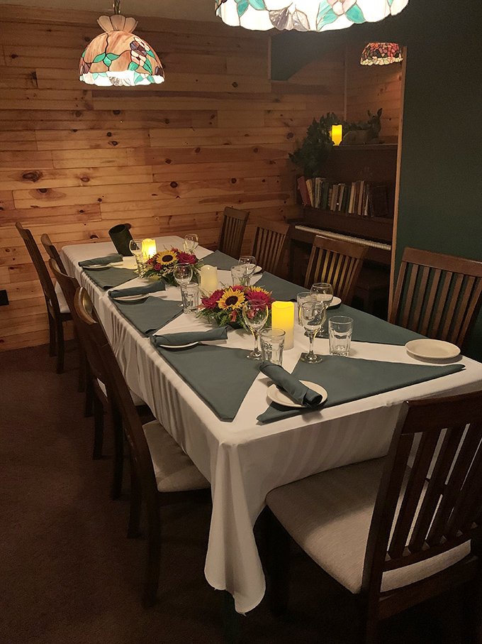 A table set for celebration, with sunflowers standing guard over carefully folded napkins. Someone's about to have a very good day.