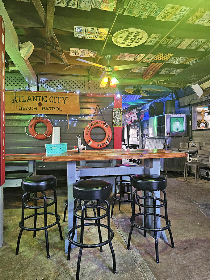 The nautical-themed interior feels like it was decorated by a sea captain with excellent taste and a healthy collection of maritime memorabilia.