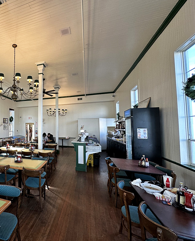 The dining room feels like the galley of a particularly welcoming ship, where seafood stories are shared over memorable meals.