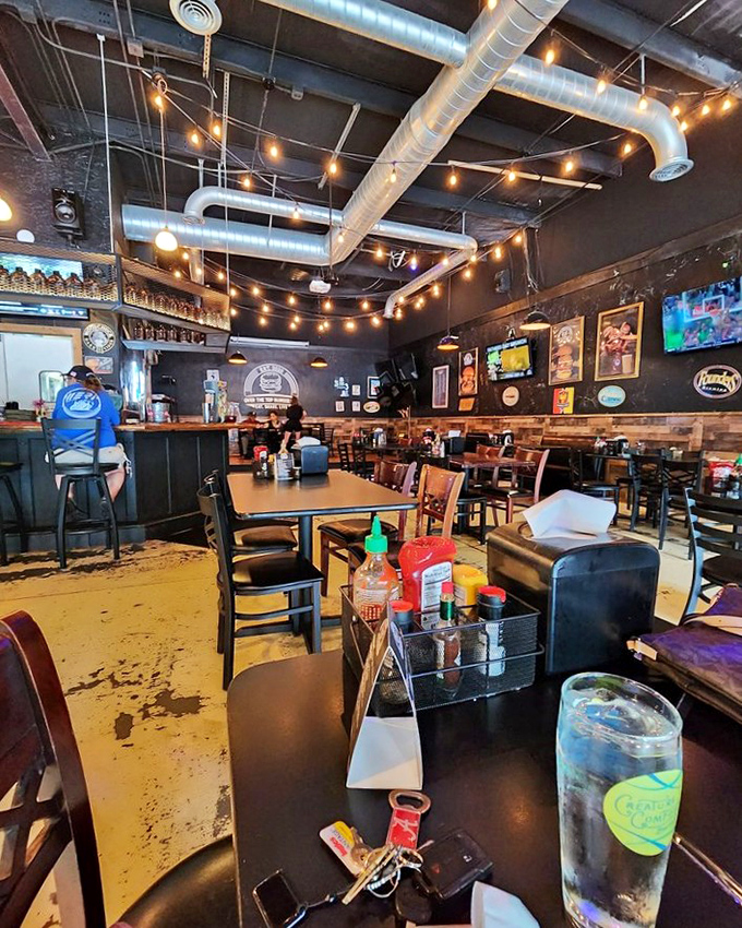 Where industrial meets inviting. The perfect spot to contemplate life's big questions, like "How did they fit all that on one plate?"